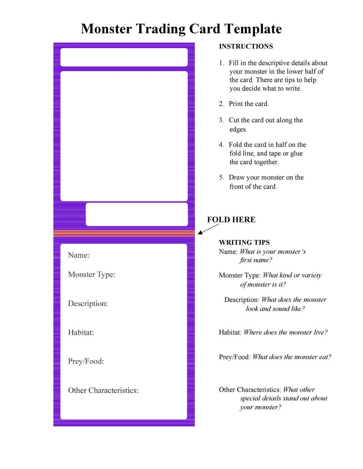 Printable Trading Card Template: Create Unique and Personalized Cards ...