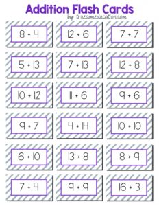 Addition Flash Cards Printable: A Helpful Resource for Learning Math ...